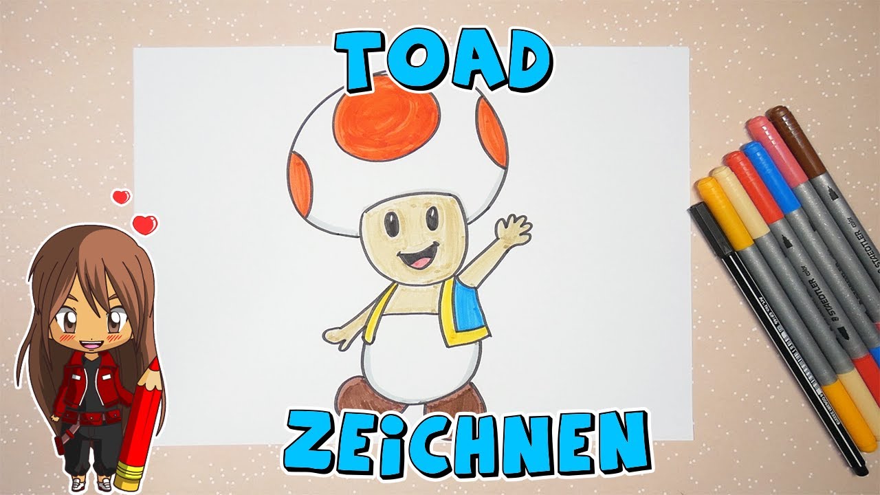 Toad aus Super Mario einfach malen für Kinder | ab 7 Jahren | Malen mit ...