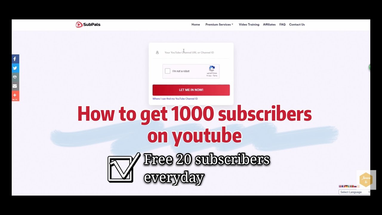 How to get 1000 subscribers on youtube. Free 20 YouTube Subscribers ...