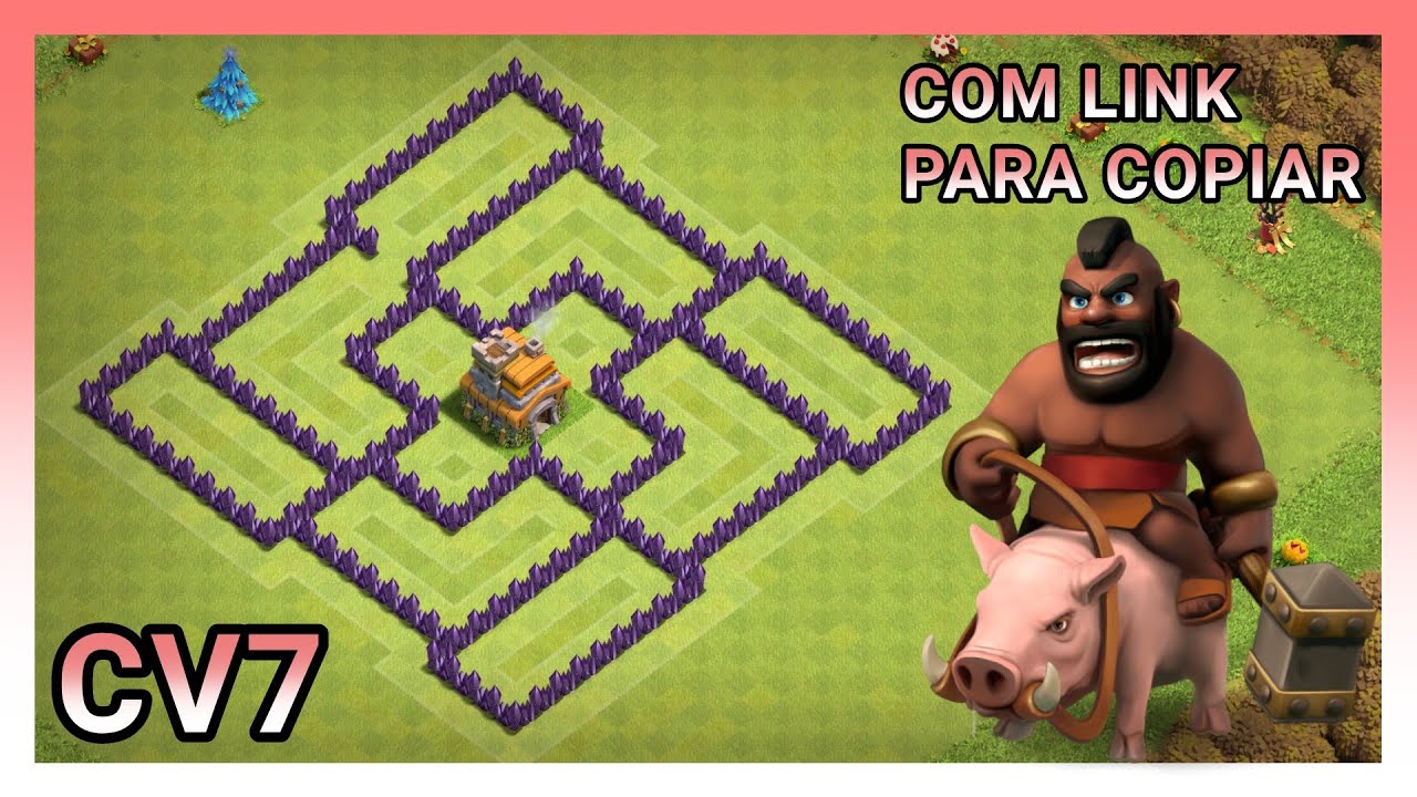 Clash of Clans - O MELHOR LAYOUT CV7 " ANTI ESTRELAS " TH7 BASE ANTI ...