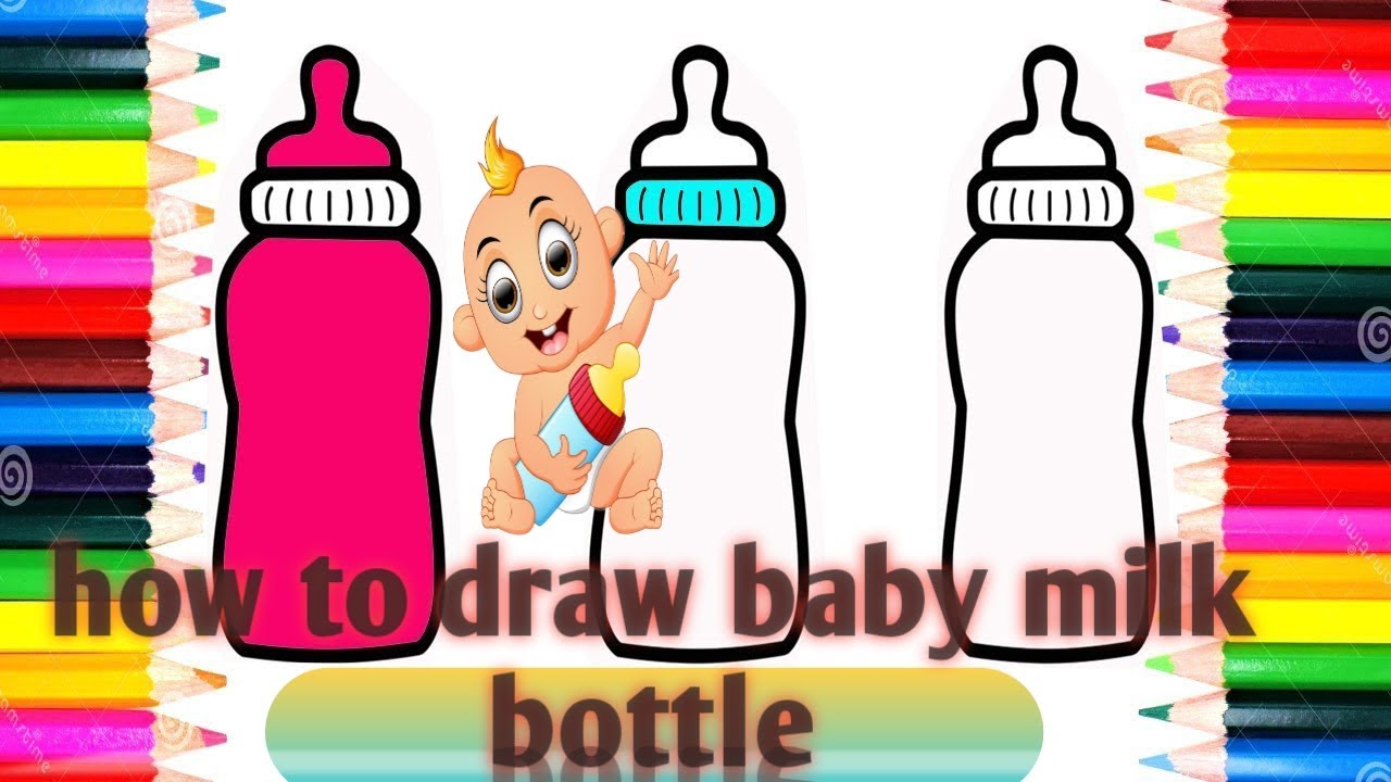 How to draw a baby milk bottle__baby feeder__milk bottle drawing for ...