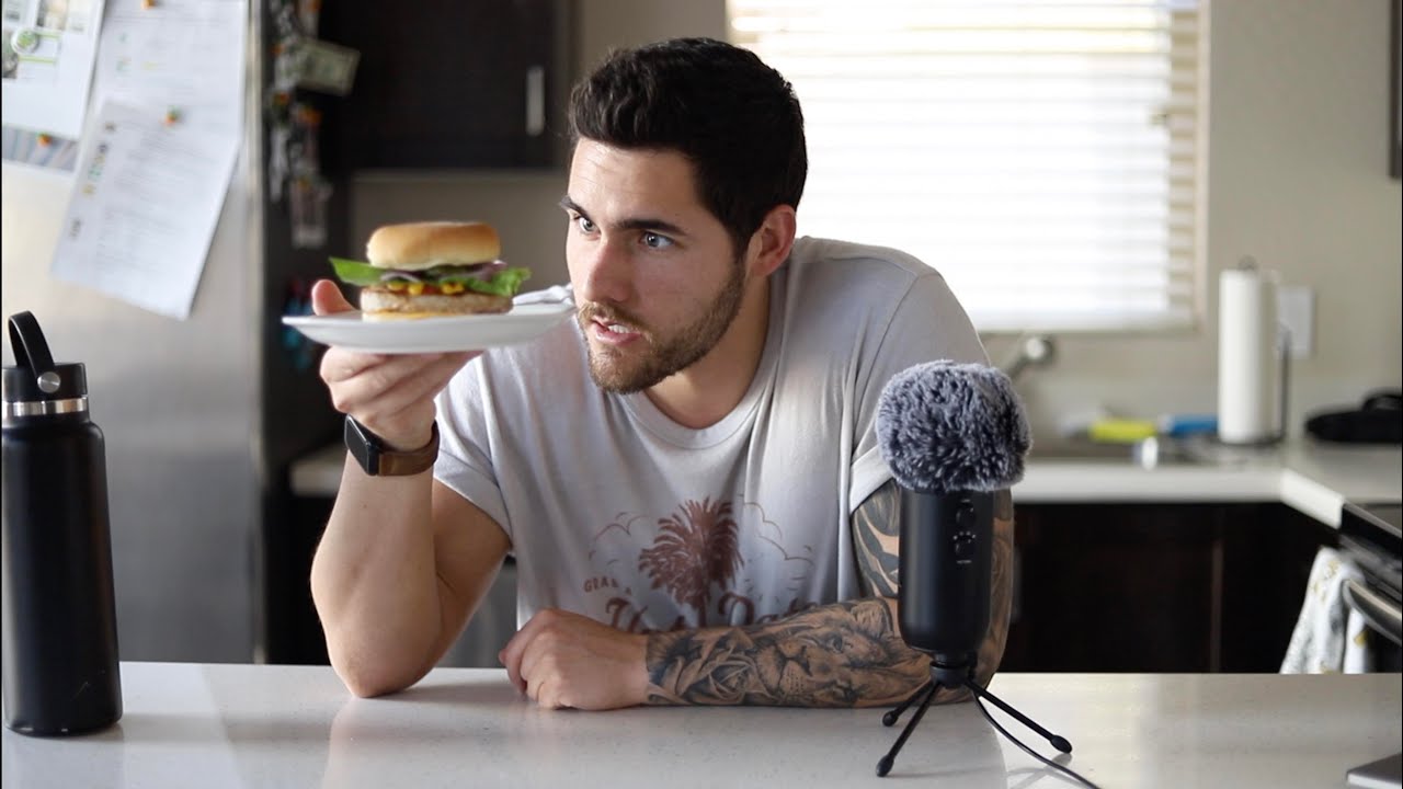 ASMR Cheeseburger Mukbang - Chatting & Rambling - Male Whisper - YouTube