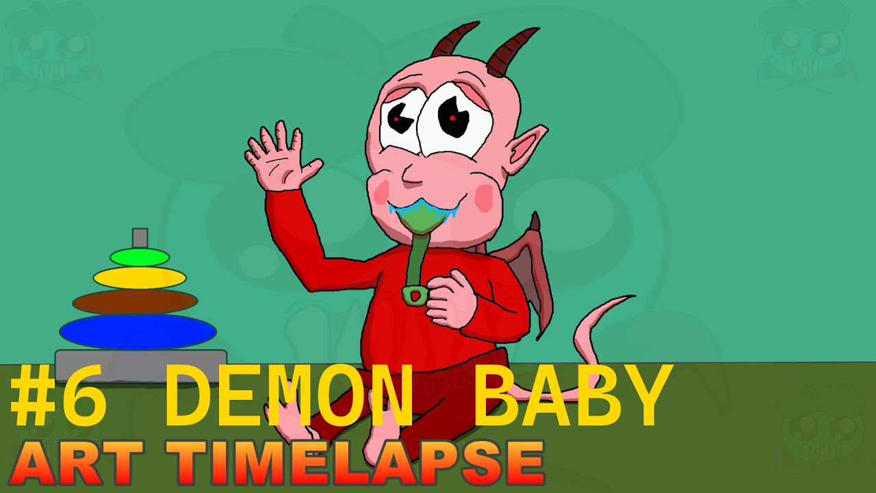 Demon Baby [Art Timelapse] Demon Week - YouTube
