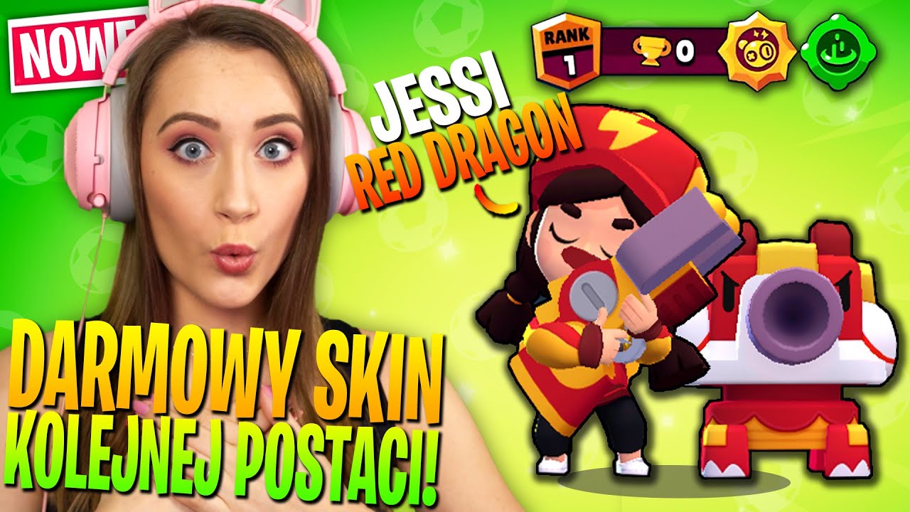 Nowy DARMOWY skin = Red Dragon Jessie 🔴 w Brawl Stars! - YouTube