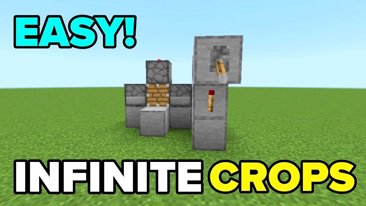 Ultimate Minecraft PE Automatic Crop Farm Tutorial | Easy Infinite Food ...
