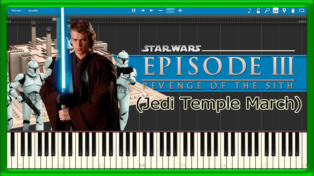 JEDI TEMPLE MARCH ⚔ Star Wars Episode III 🪐 (PIANO TUTORIAL) 🎹 #34 ...