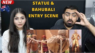 BAHUBALI ENTRY SCENE u0026 STATUE ERECTION SCENE Reacti... | Doovi
