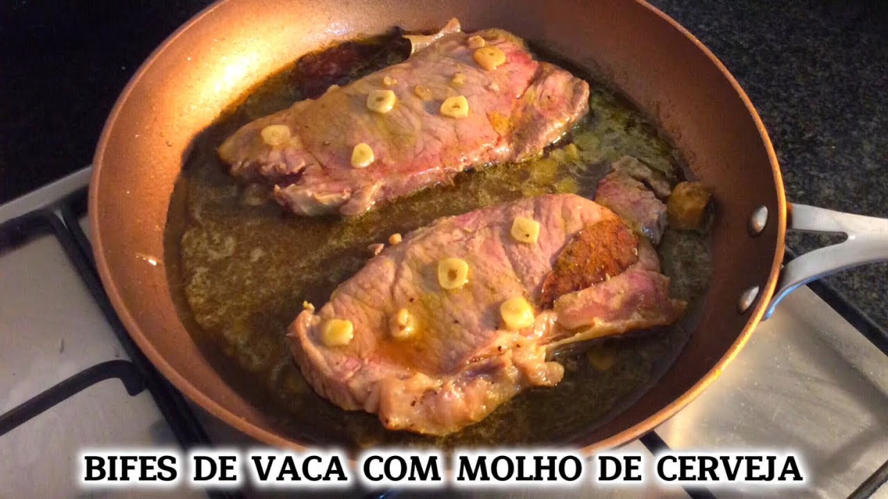 BIFES DE VACA COM MOLHO DE CERVEJA - YouTube