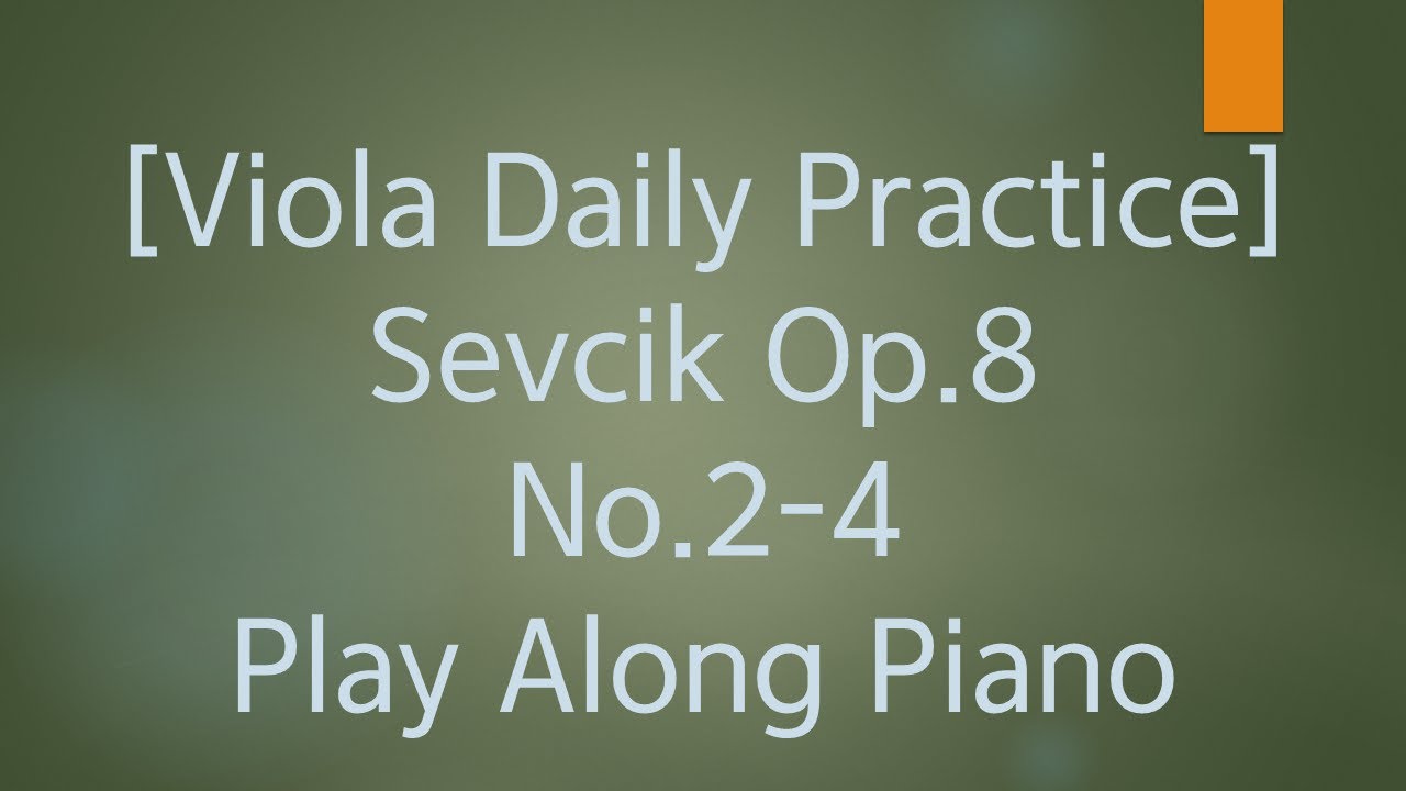 Viola Sevcik Op.8 No.2-4 Shifting the position Practice Play Along ...