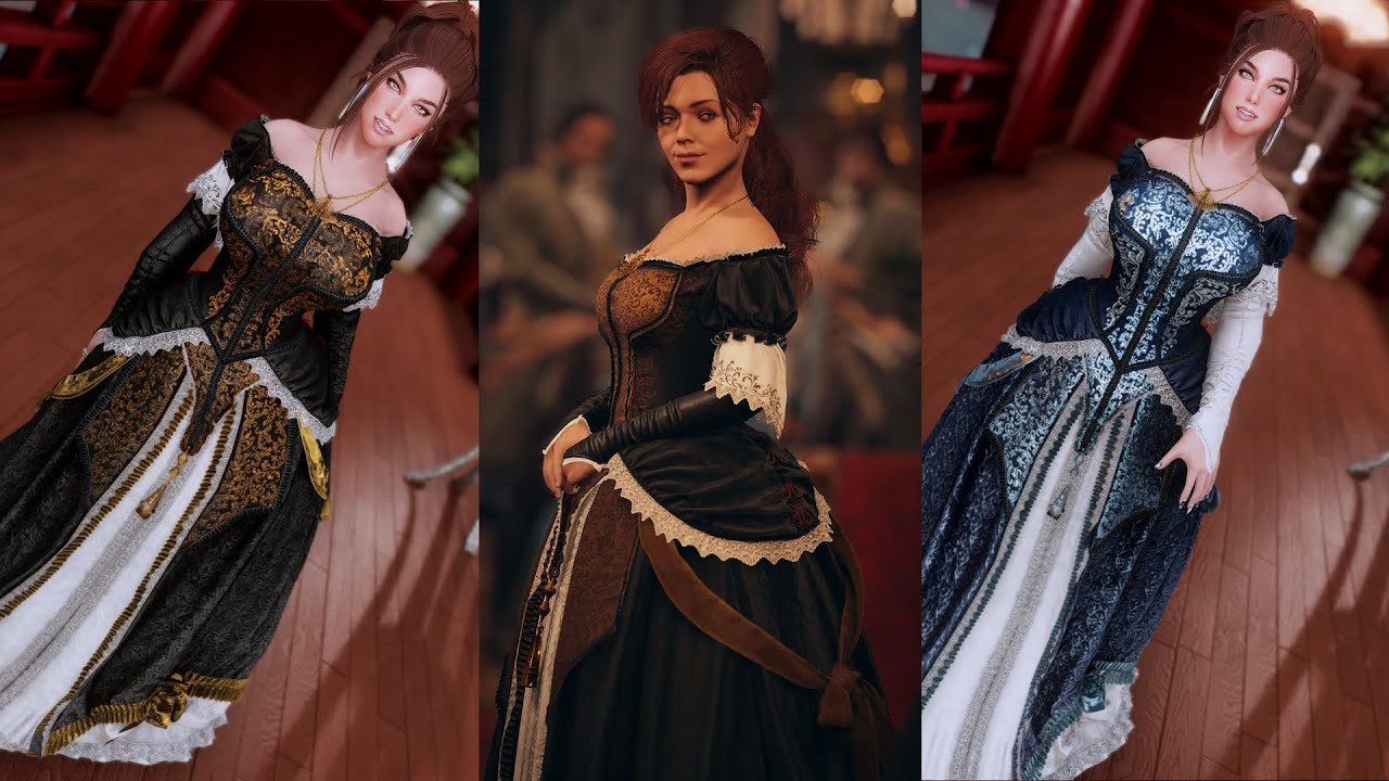 Skyrim [full_inu] Elise's Evening Dress - YouTube