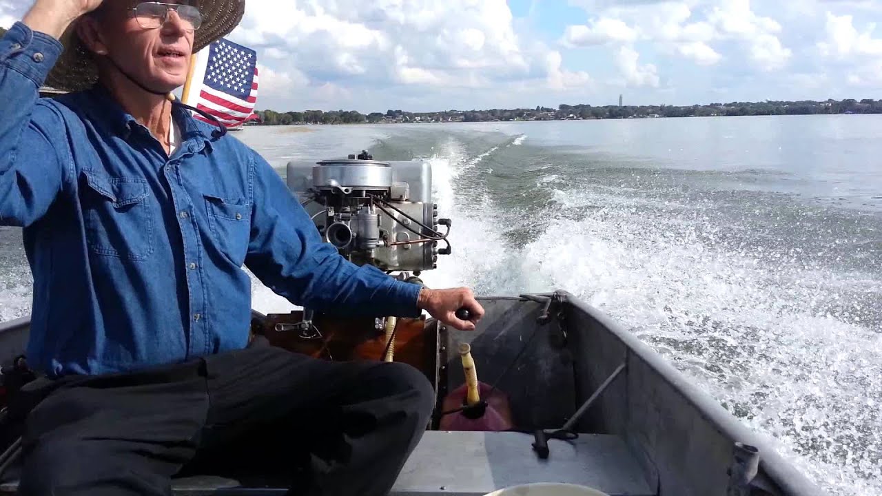 1943 Evinrude 50 hp quad vintage outboard - YouTube
