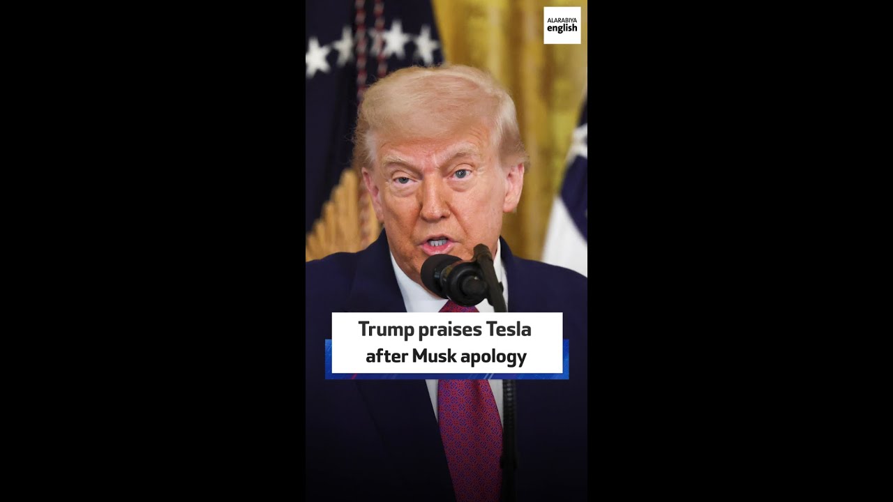Trump praises Tesla after Musk apology - YouTube