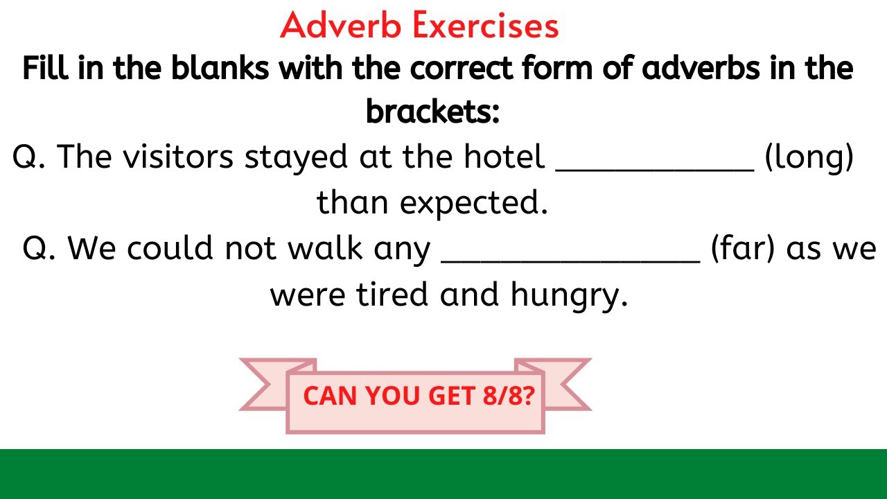 Adverb Exercise |Adverb in English Grammar - YouTube