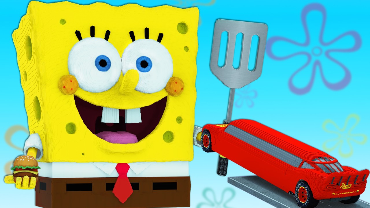 LONG CARS vs SPONGEBOB in Teardown - YouTube