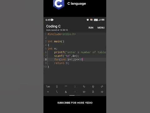 write a c program print the table #viral #shortvideo #shorts #c #trending #ytshorts # ...