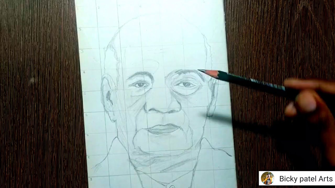 Sardar Vallabhbhai Patel l Drawing Tutorial l art work l BICKY PATEL ...