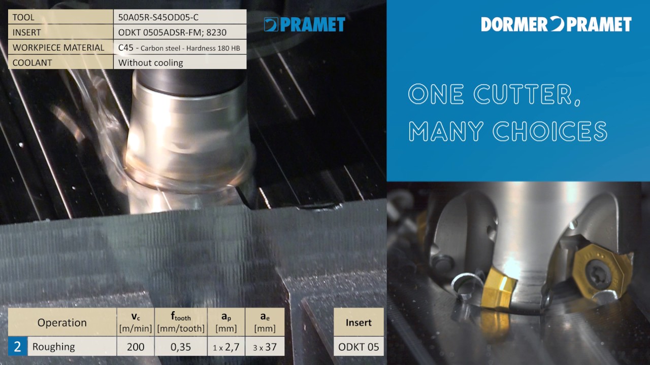 Pramet SOD05 universal milling cutters and inserts - YouTube