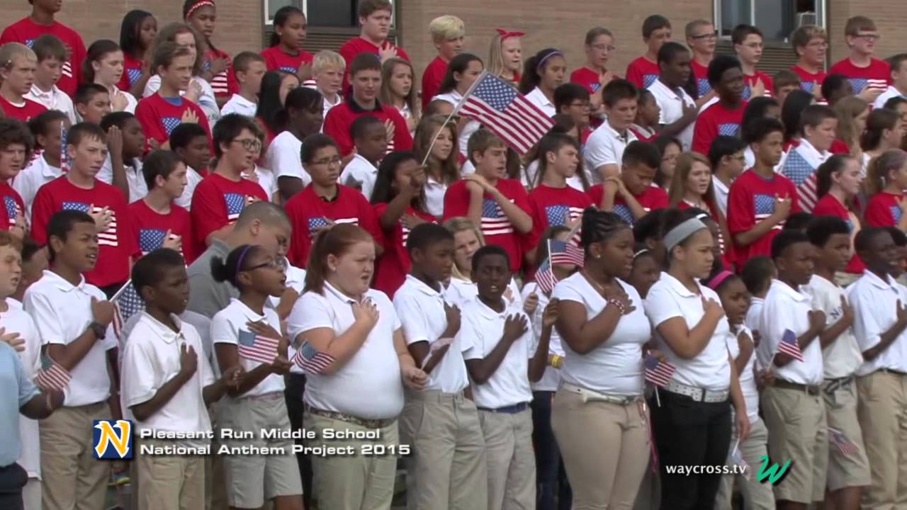 Pleasant Run Middle School 2015 National Anthem Project - YouTube