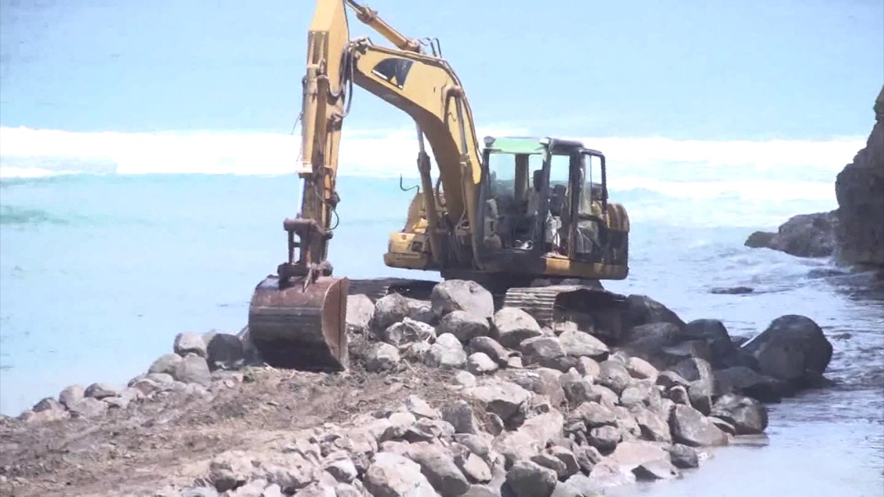 Sauteurs Breakwater project| - YouTube