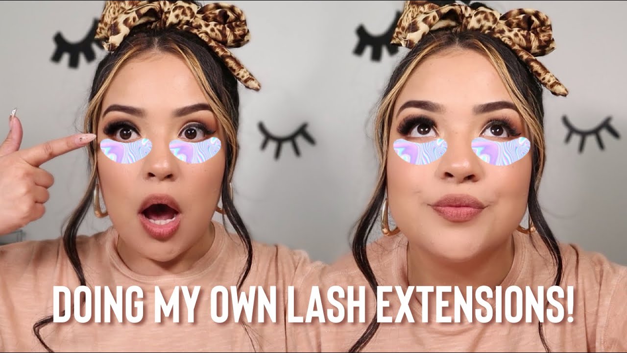 DOING MY OWN LASH EXTENSIONS — creating custom lash strips - YouTube