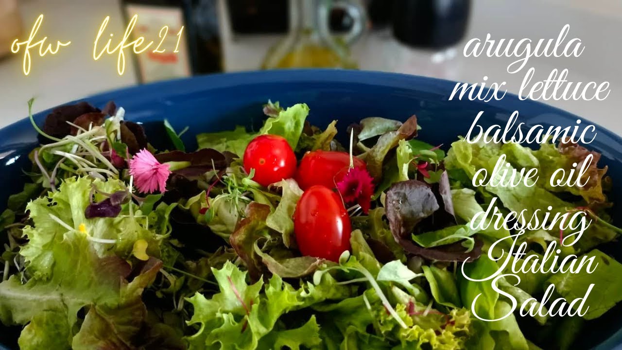 Arugula and mix lettuce Italian Salad | balsamic 🫒 olive oil dressing ...