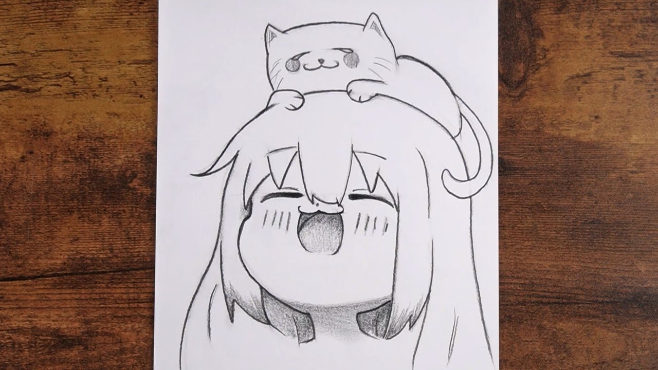 How to Draw a Cute Anime Girl with a Cat (Easy Step-by-Step) - YouTube