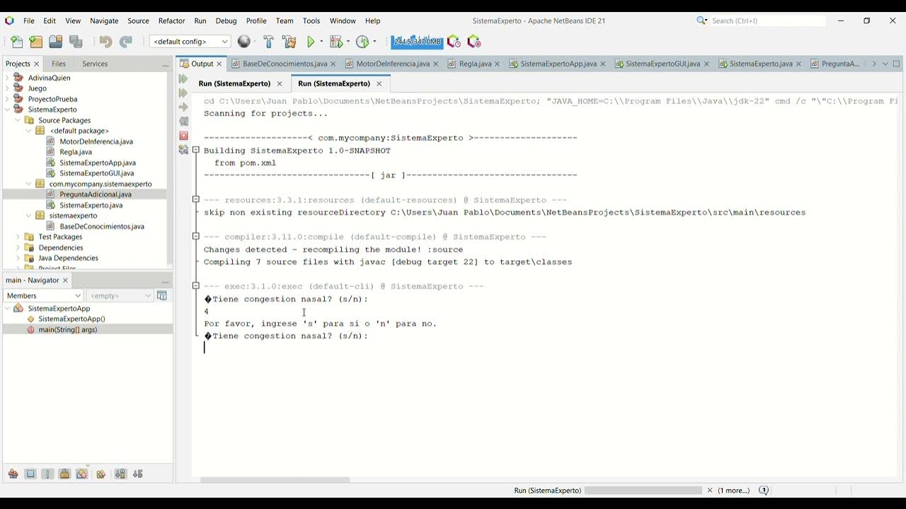 SistemaExperto Apache NetBeans IDE 21 2024 06 18 16 54 02 - YouTube