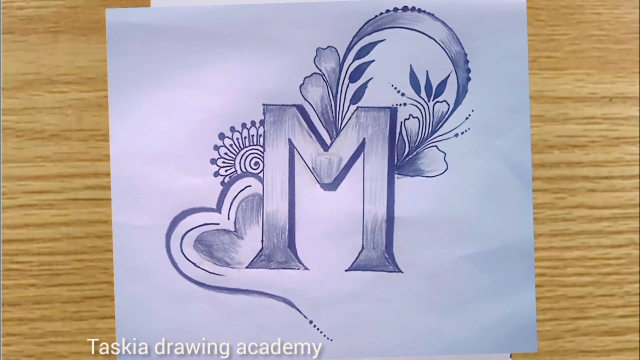 how to make m letter tattoo ... easy way to m letter drawing ...