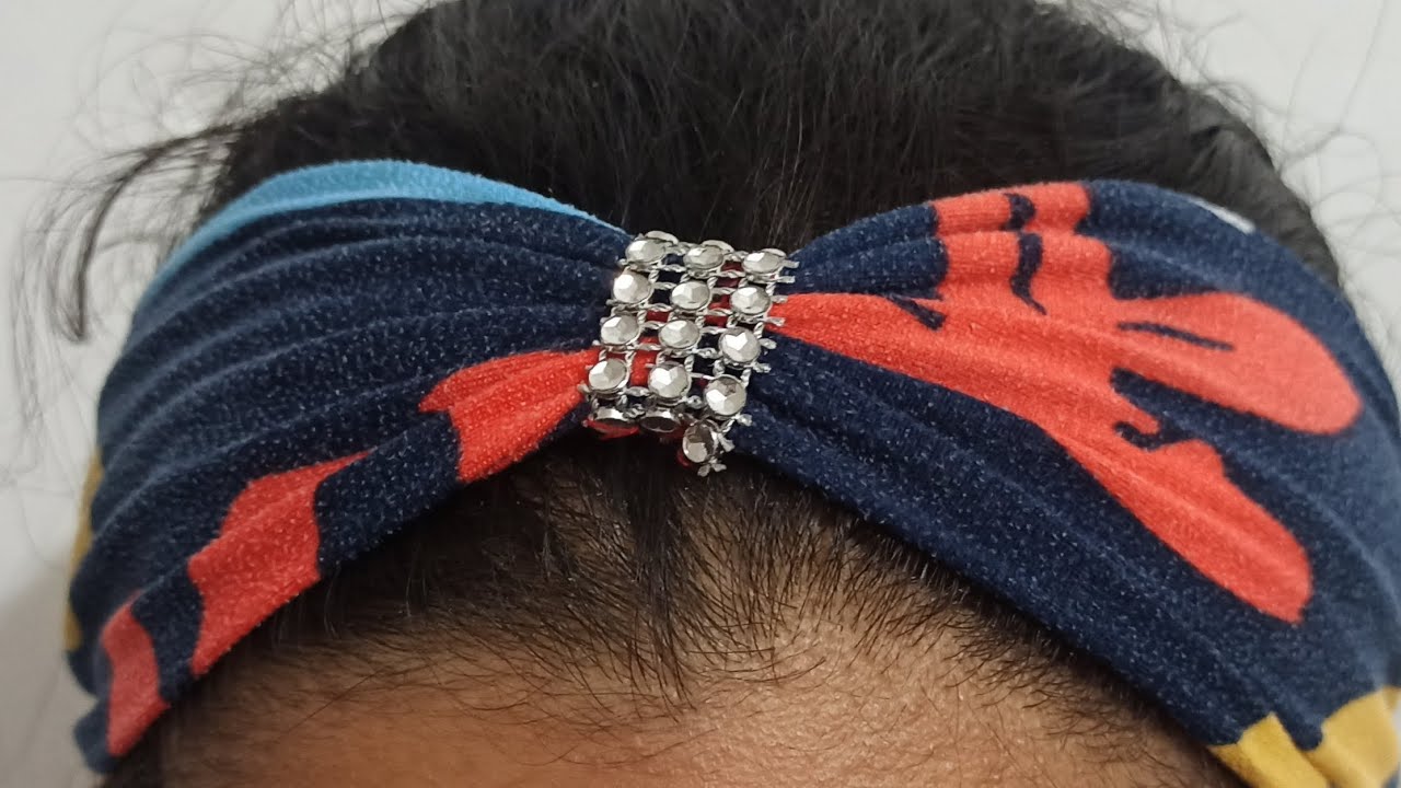Just a piece of fabric in 5 minutes to make a headband for summer - YouTube