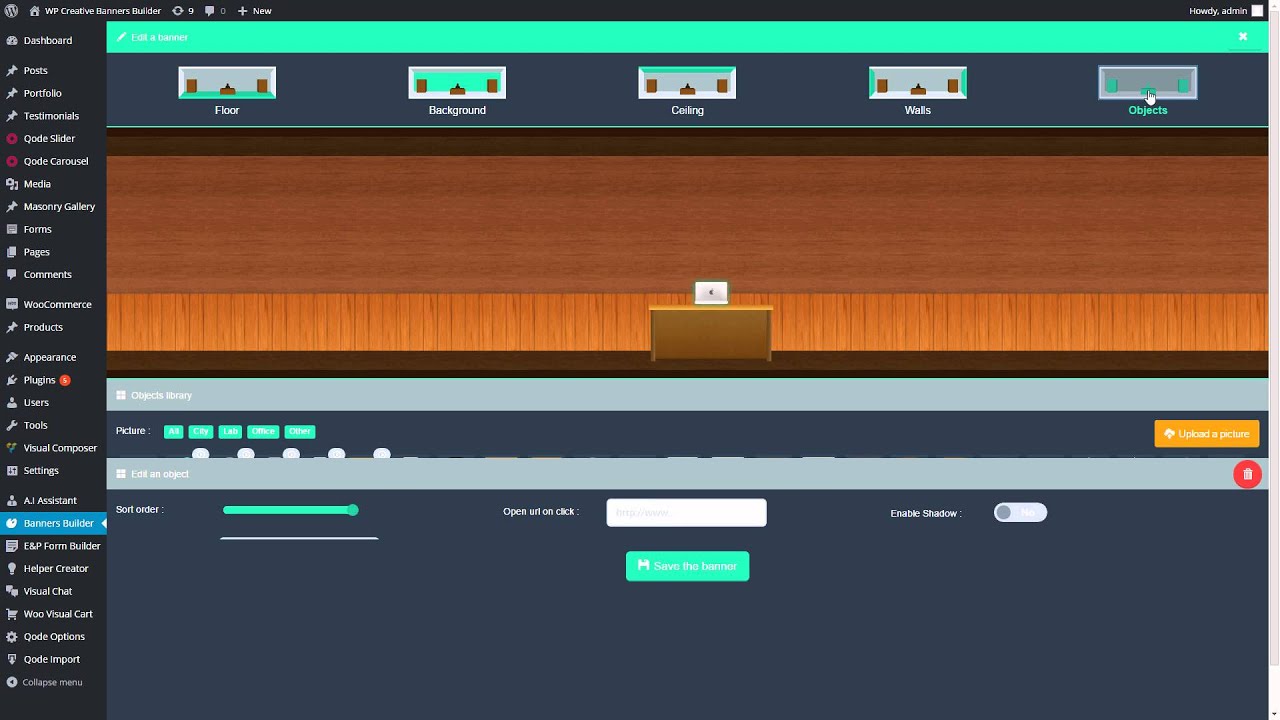 WP Creative Banners Builder - Backend - YouTube