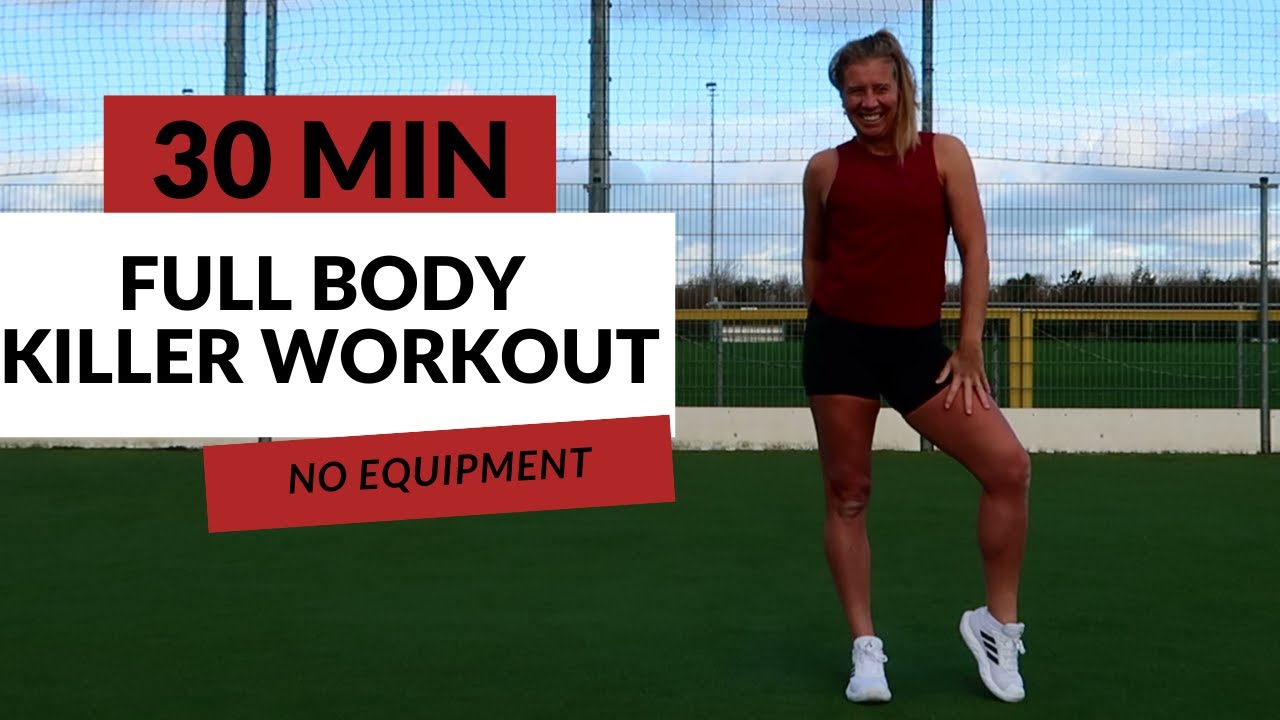 30 MIN FULL BODY KILLER HIIT - Bodyweight Workout, No Equipment, No ...