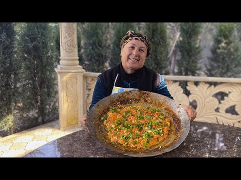 Sacda Çox Ləzzətli Pomidor Yumurta Bişirdik