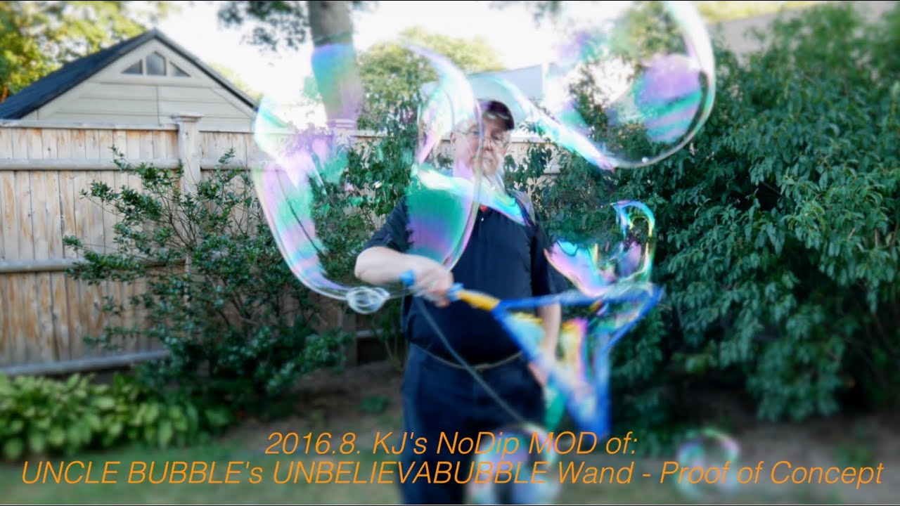 Uncle Bubble's UNBELIEVABUBBLE Wand Keith Johnson's NoDip MOD Proof of Concept - YouTube