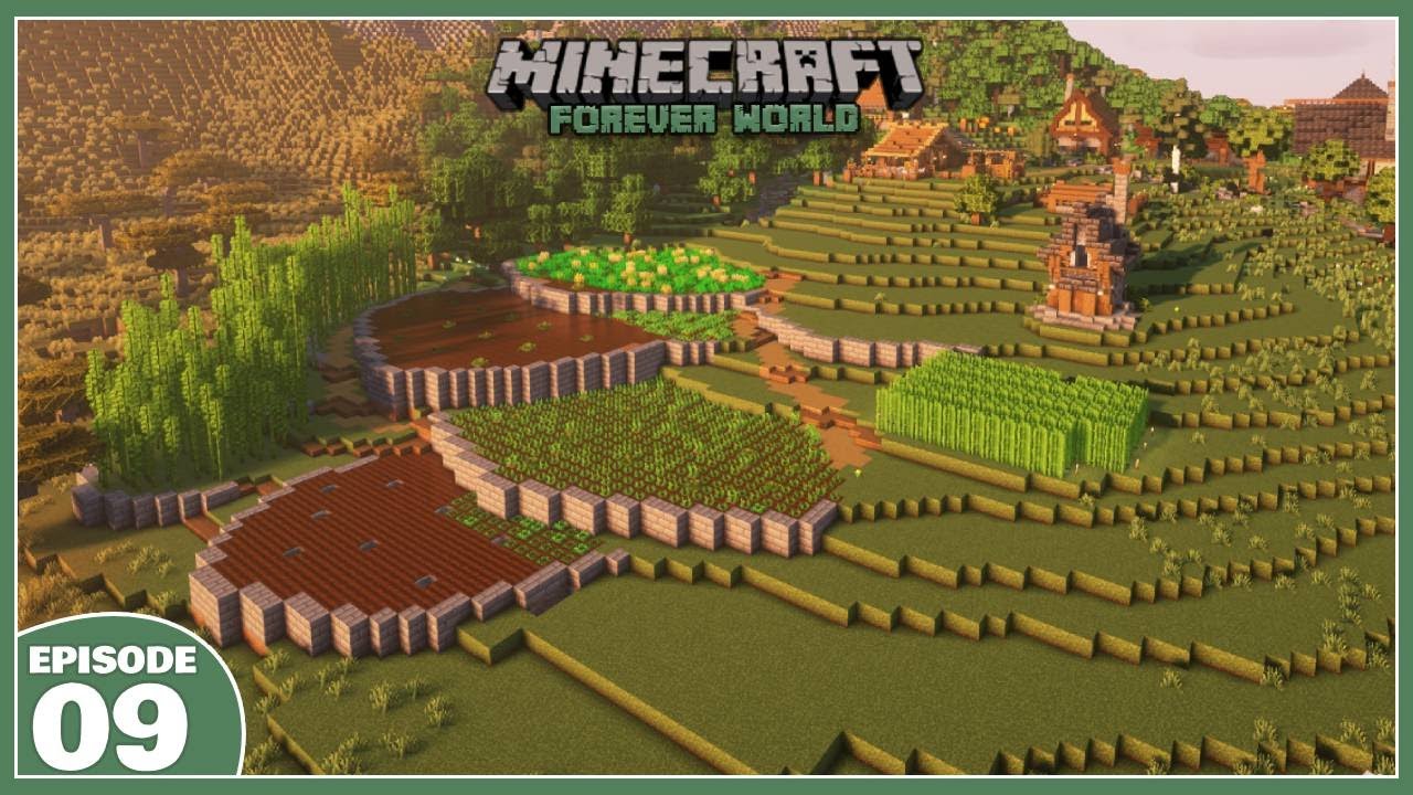 The biggest medieval farming district in Wayfarer's Hold | Minecraft Forever World 1.21 ...