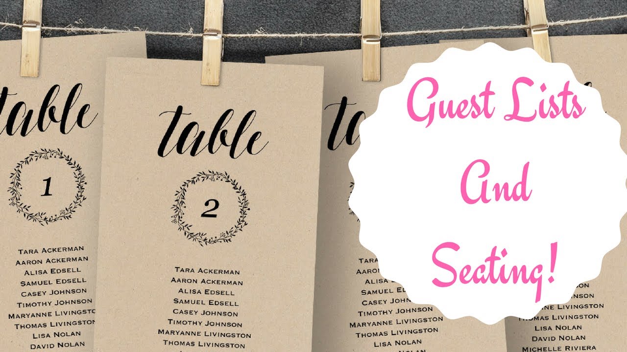 Guest Lists & Seating Charts - Wedding Wednesday - YouTube