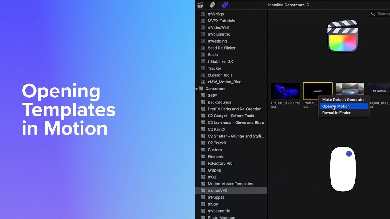 How to open a template in Motion? — MotionVFX Tutorial EP 5 - YouTube