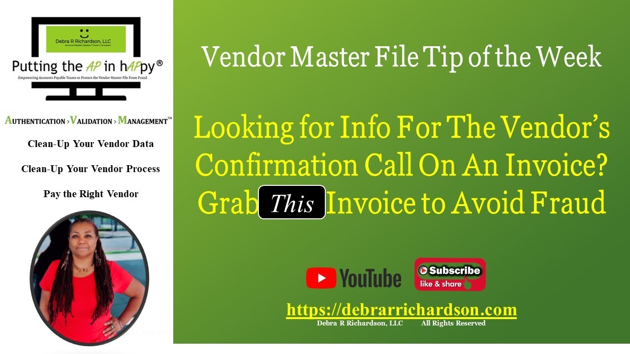 Need Vendor's Contact Info? Grab "This" Invoice to Avoid Fraud | Vendor Master File Tip of the ...