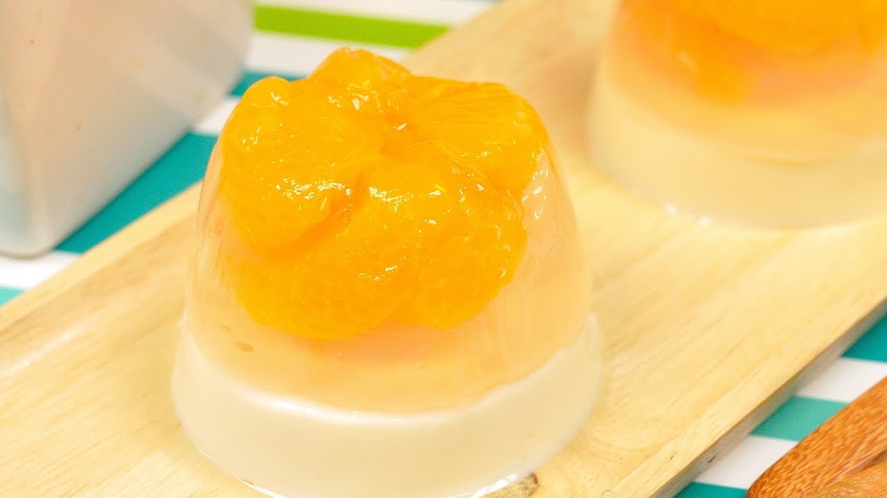 วุ้นส้มนมสด Orange Milk Jelly - YouTube