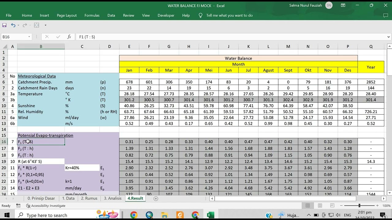 Neraca Air FJ Mock - 2 Perhitungan Evapotranspirasi - YouTube