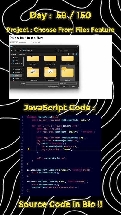 Effortless File Selection with HTML, CSS & JavaScript - Build Your Own Feature!#CodingLife # ...