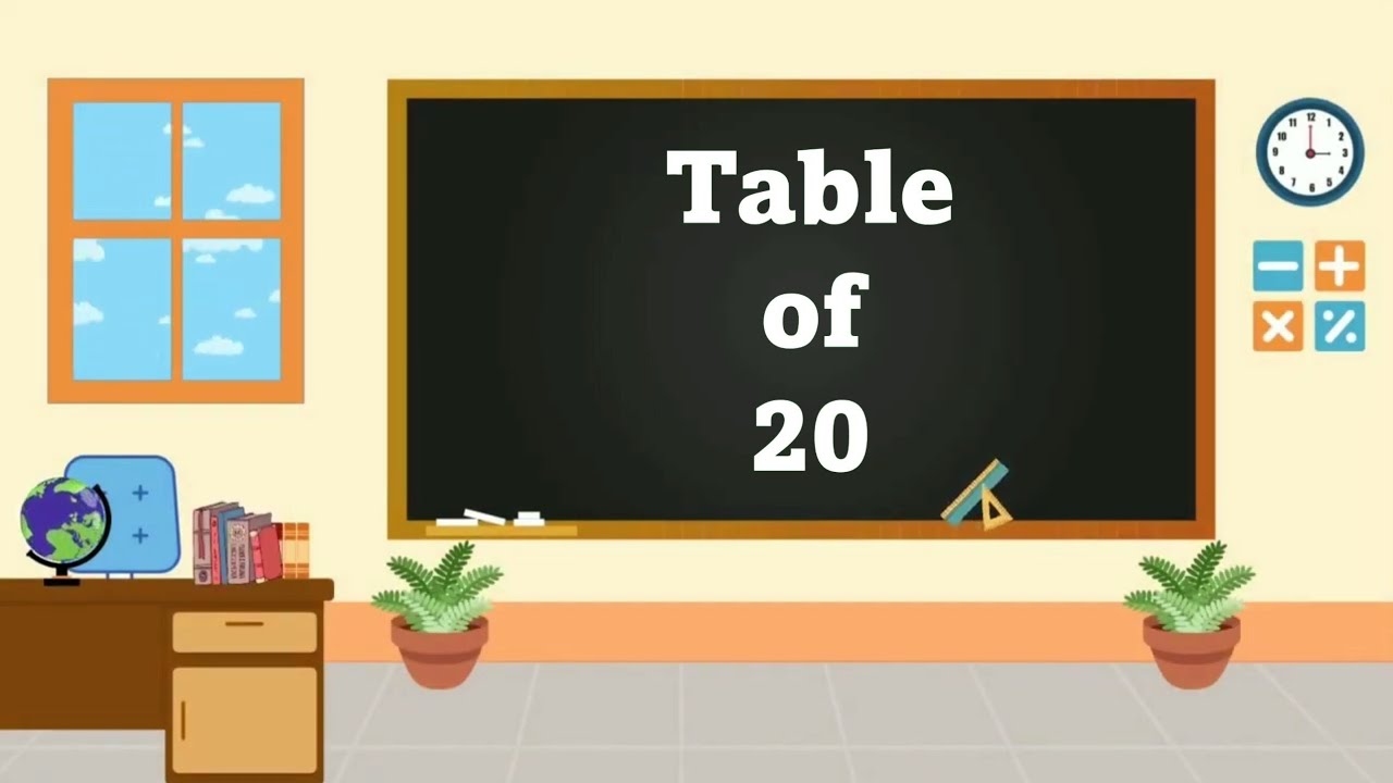 Table of 20 | 20-x1=20 Multiplication |Tables Multiplication |Learn ...