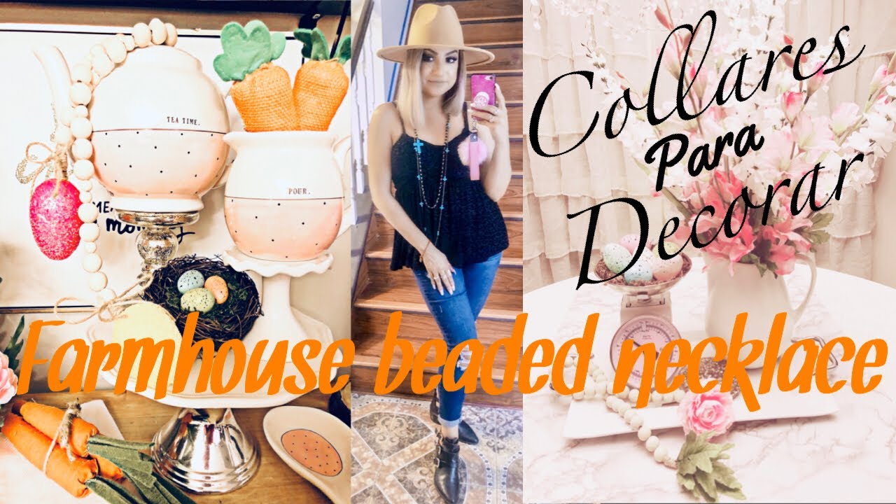 Diy/Ideas para hacer collares de madera estilo Farmhouse/Wood beaded ...