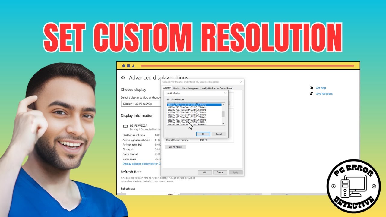 How To Set A Custom Resolution In Windows 10 - Step-by-Step Guide - YouTube