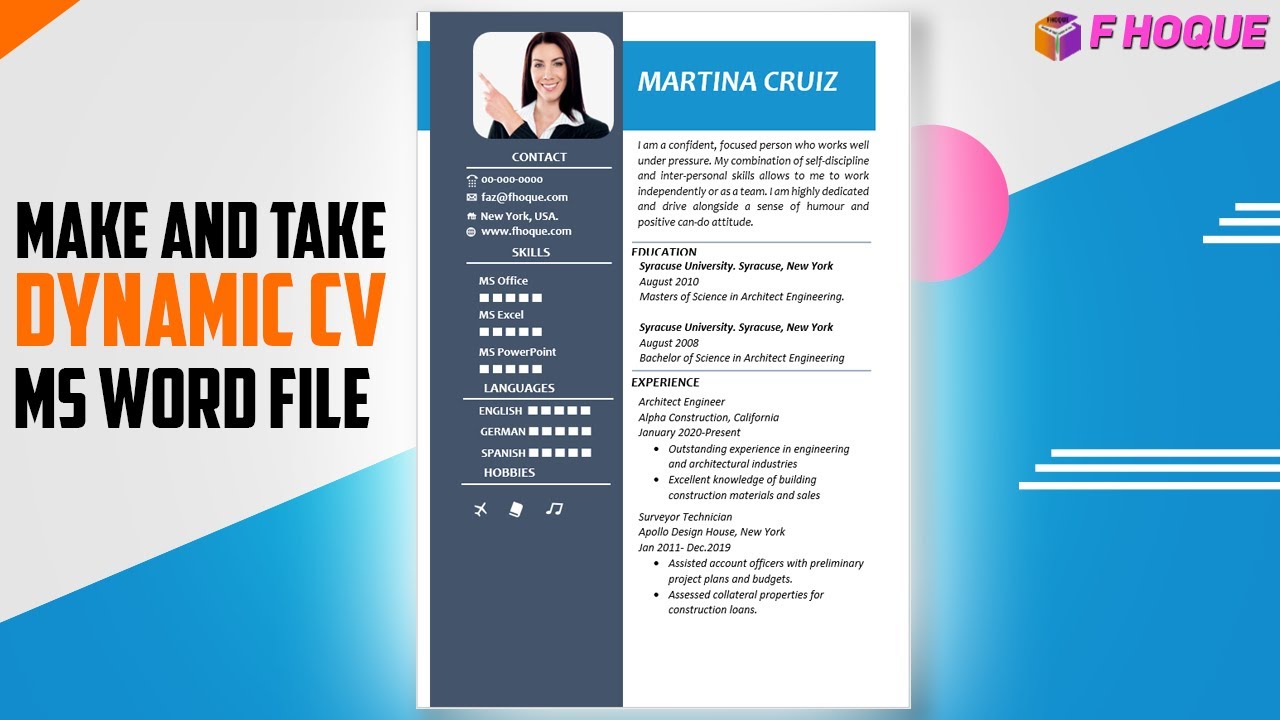 How To Make A Dynamic CV In MS Word F HOQUE YouTube how-to-make-a-dynamic-cv-in-ms-word-f-hoque-youtube