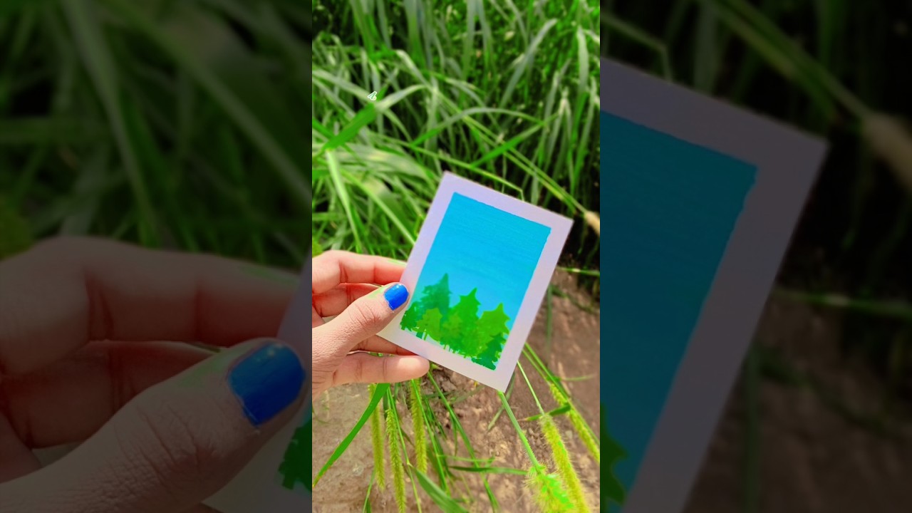 Beautiful ️ mini 🩷 drawing 🌲 @vaghelaneha8829 #shorts #video #viral # ...