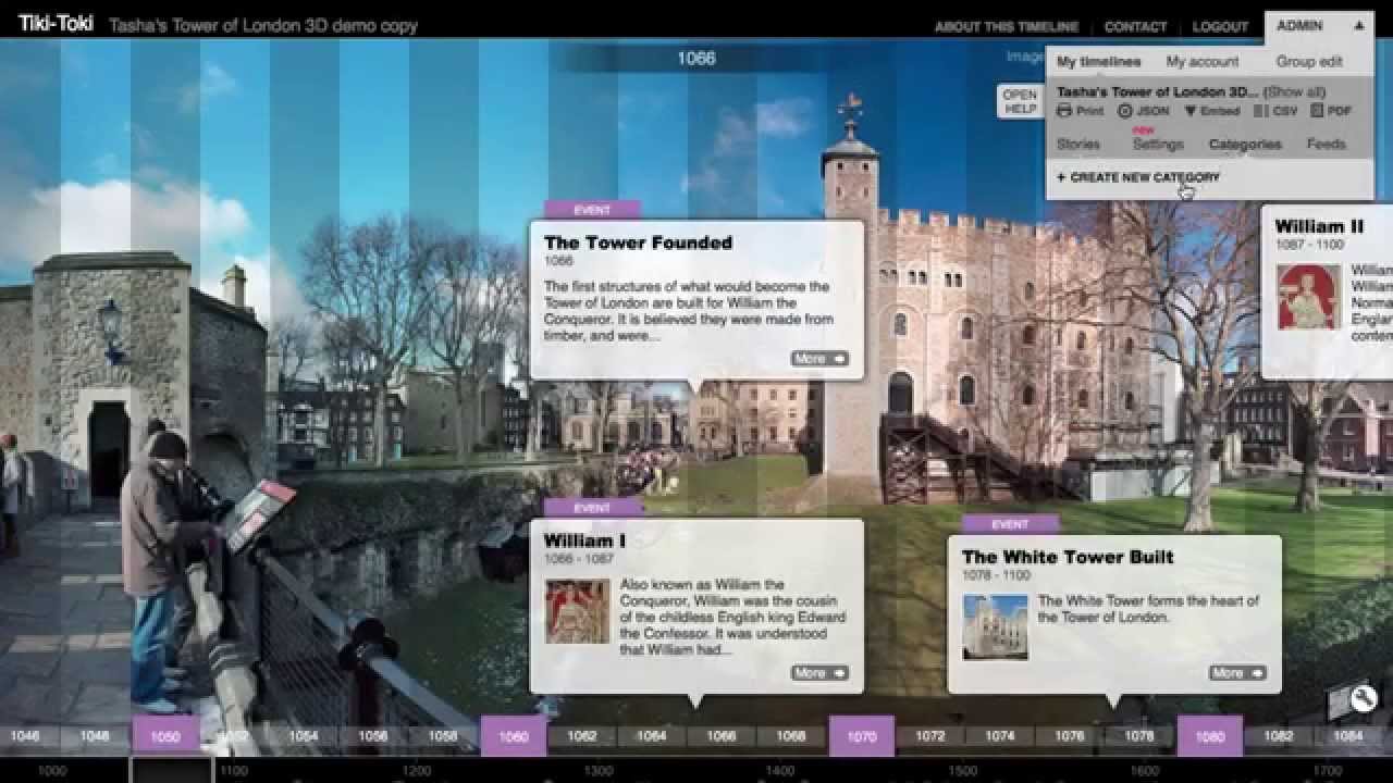 How to create Tiki-Toki's Tower of London 3d timeline - YouTube