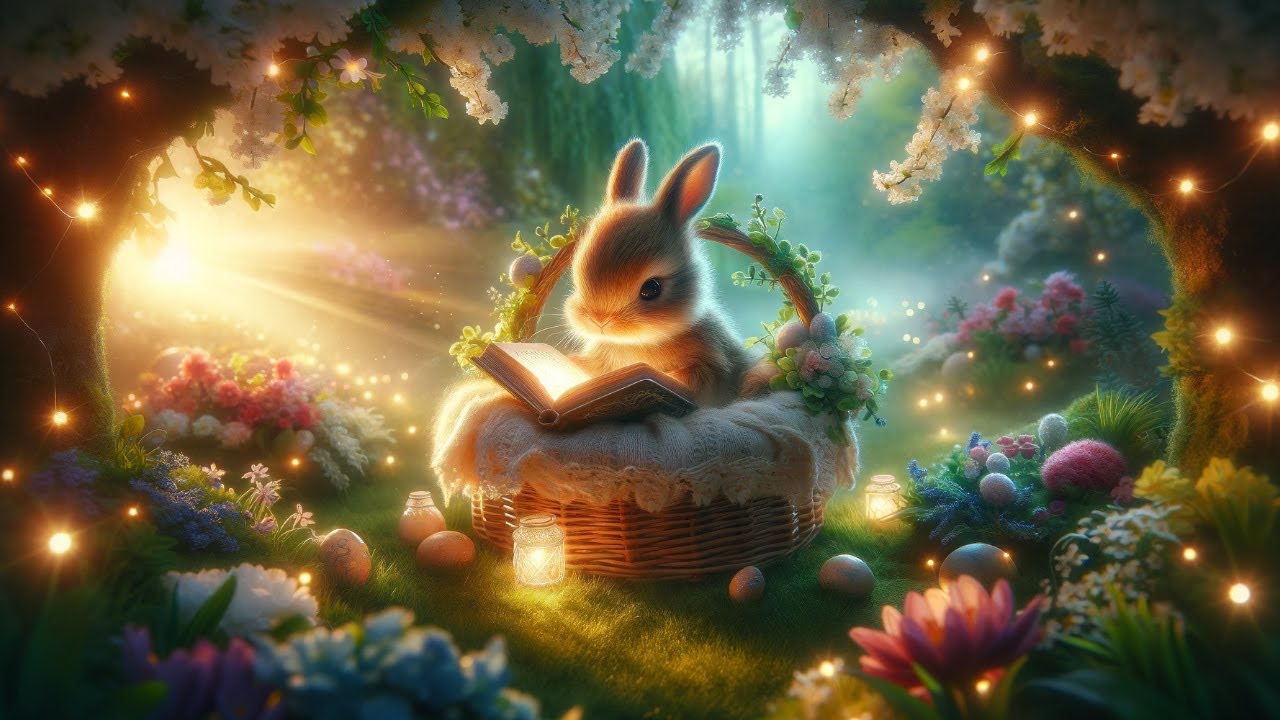 Easter Baskets with Adorable Bunnies - Calm Relaxing Jazz Background ...