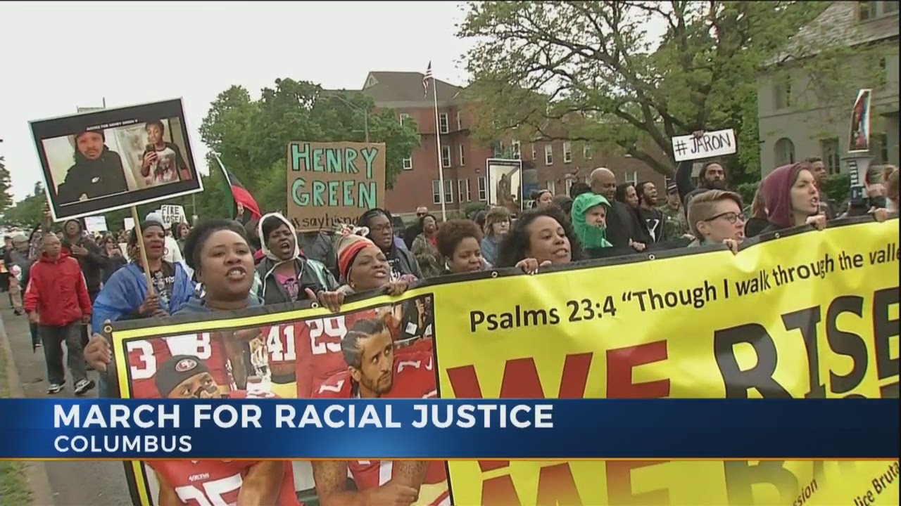 Hundreds march for racial justice in Ohio - YouTube
