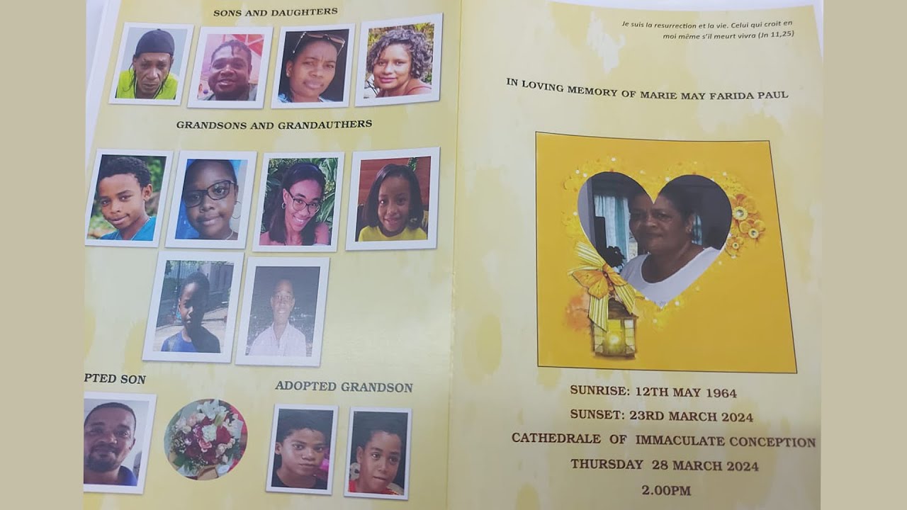 In The Loving Memory Of Marie May Farida Paul - YouTube