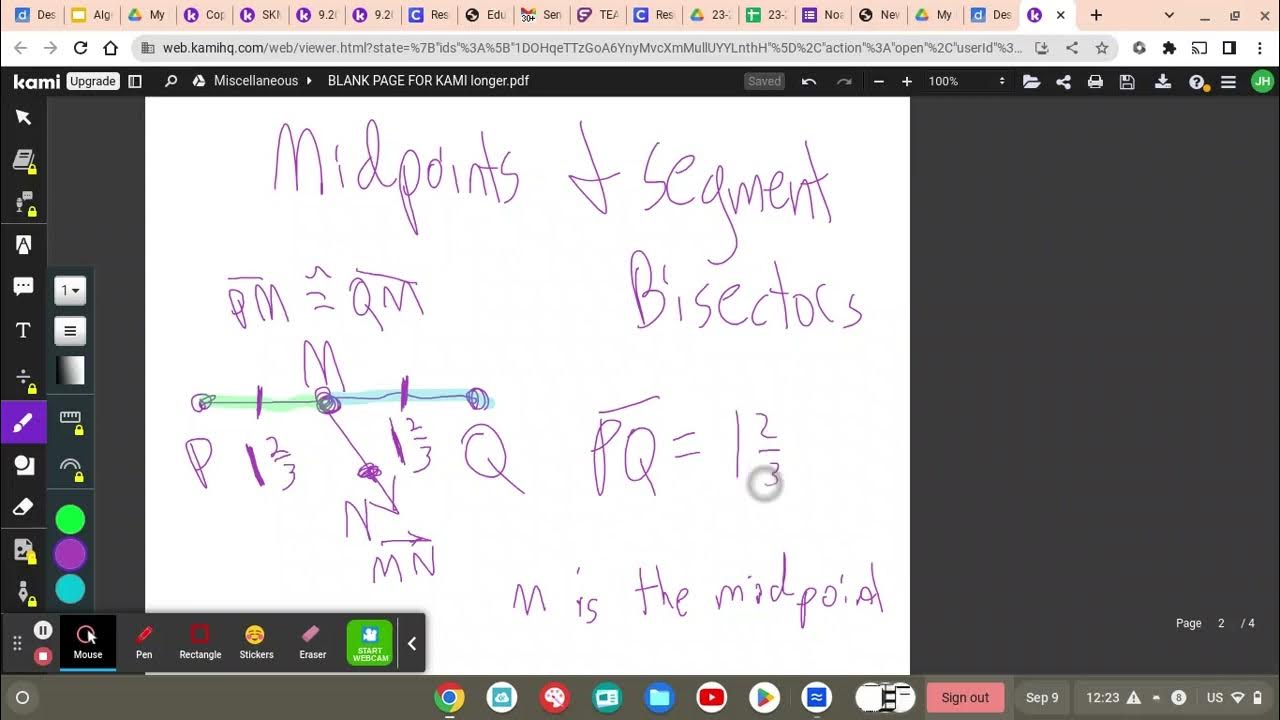 Midpoints and Segment Bisectors - YouTube
