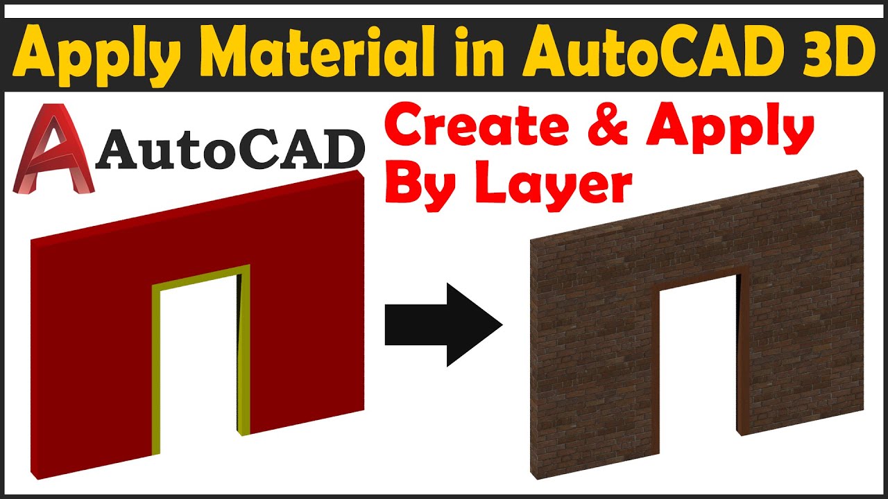 How to apply material in AutoCAD 3D - YouTube